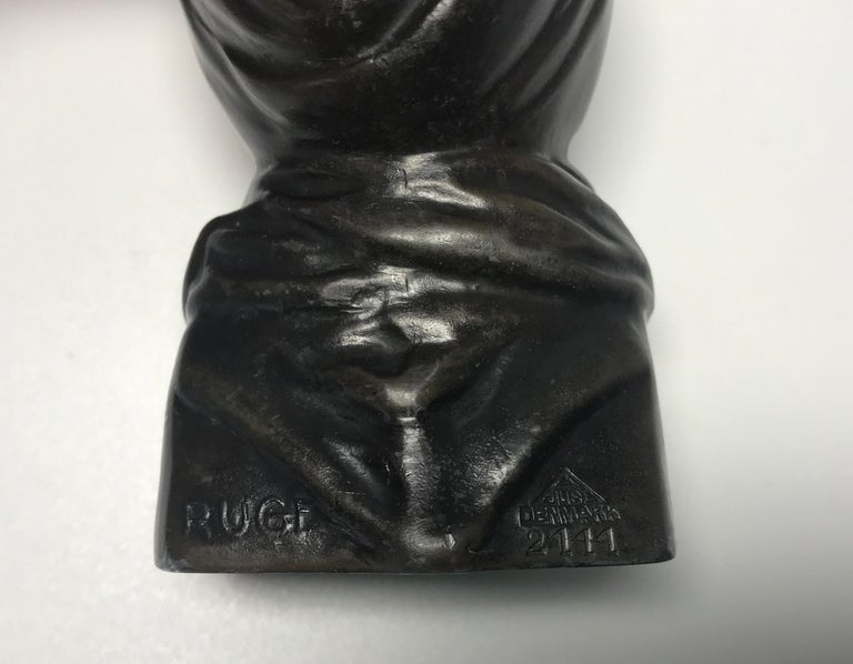 Just Andersen Denmark, 1930s Danish Fano Girl Bronze Bust, Carl Emil ...