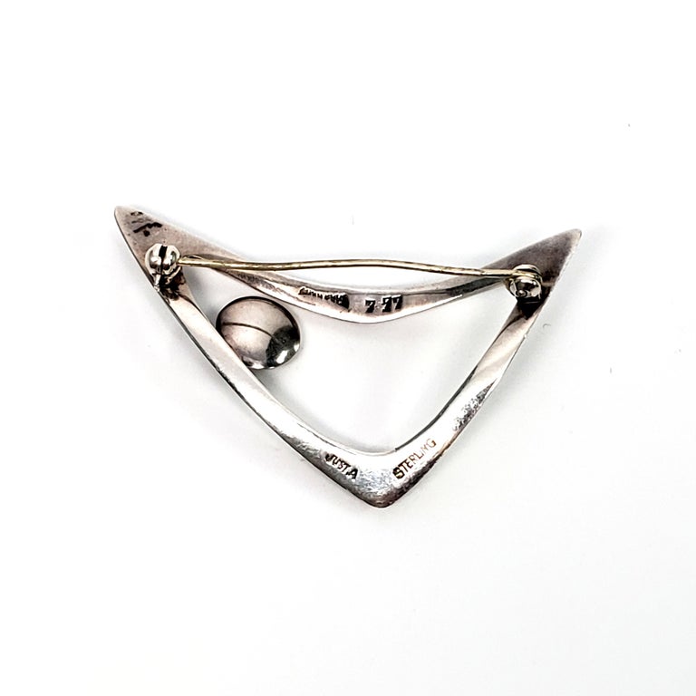 Just Andersen Denmark Sterling Silver Modernist Boomerang Pin #777 For ...