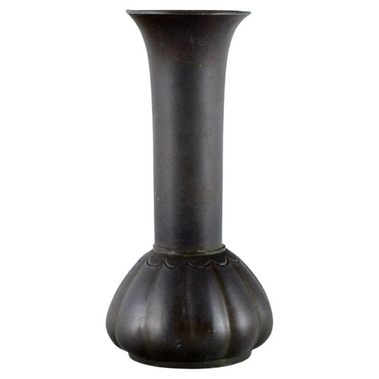 Just Andersen. Rare and early vase in disco metal. Approx. 1930s. For ...