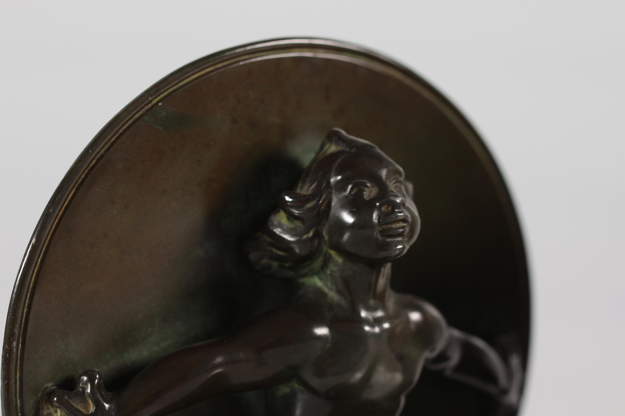 Just Andersen Set of Two Bookends, Mermaids no 1554 of Disco Metal ...