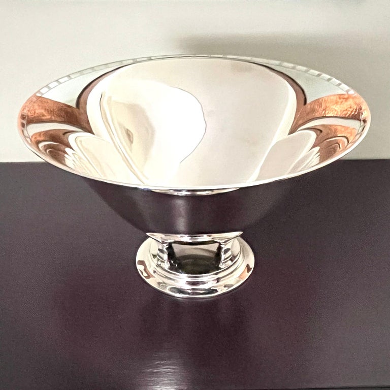 Just Andersen Silver Art Deco Footed Bowl Denmark For Sale at 1stDibs