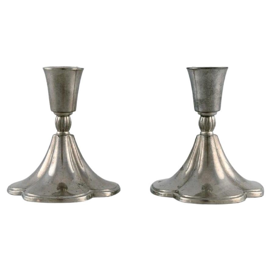 Cartier Candlesticks in Polished Pewter, Set of Two at 1stDibs