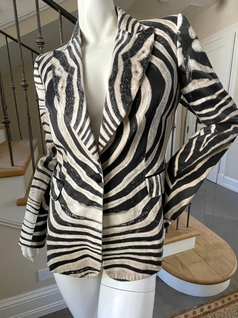 Just Cavalli Vintage Zebra Stripe Pattern Cotton Jacket by Roberto ...