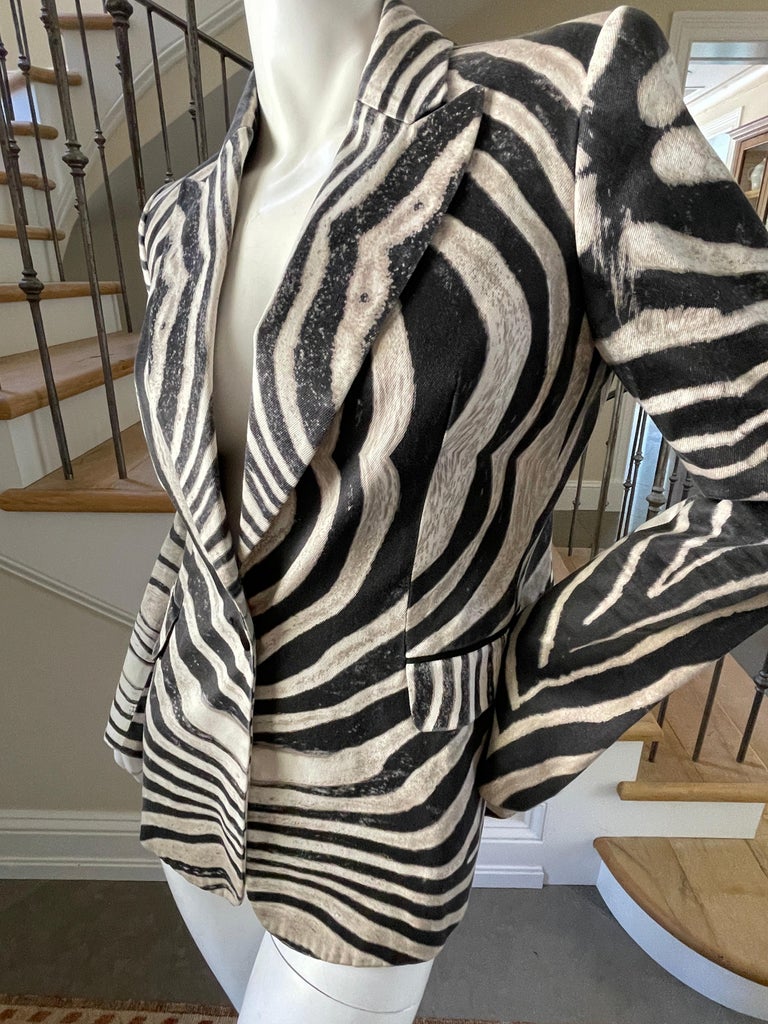 Just Cavalli Vintage Zebra Stripe Pattern Cotton Jacket by Roberto ...