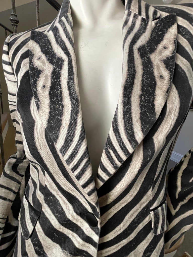 Just Cavalli Vintage Zebra Stripe Pattern Cotton Jacket by Roberto ...