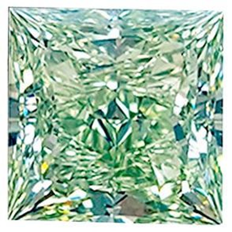 Just under 4 carat Fancy Intense Yellowish Green Loose Diamond, GIA Certified For Sale at 1stDibs
