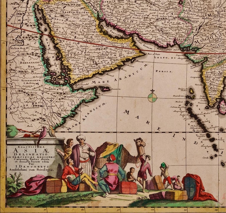 Justus Danckerts - Asia Declineatio: A 17th Century Hand-colored Map of ...