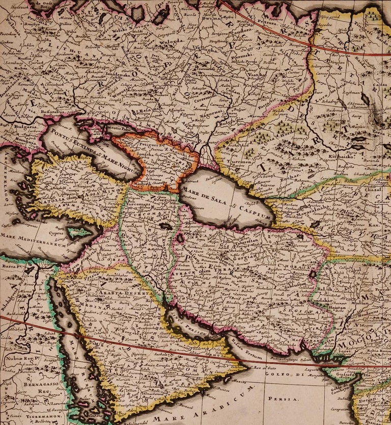 Justus Danckerts - Asia Declineatio: A 17th Century Hand-colored Map of ...