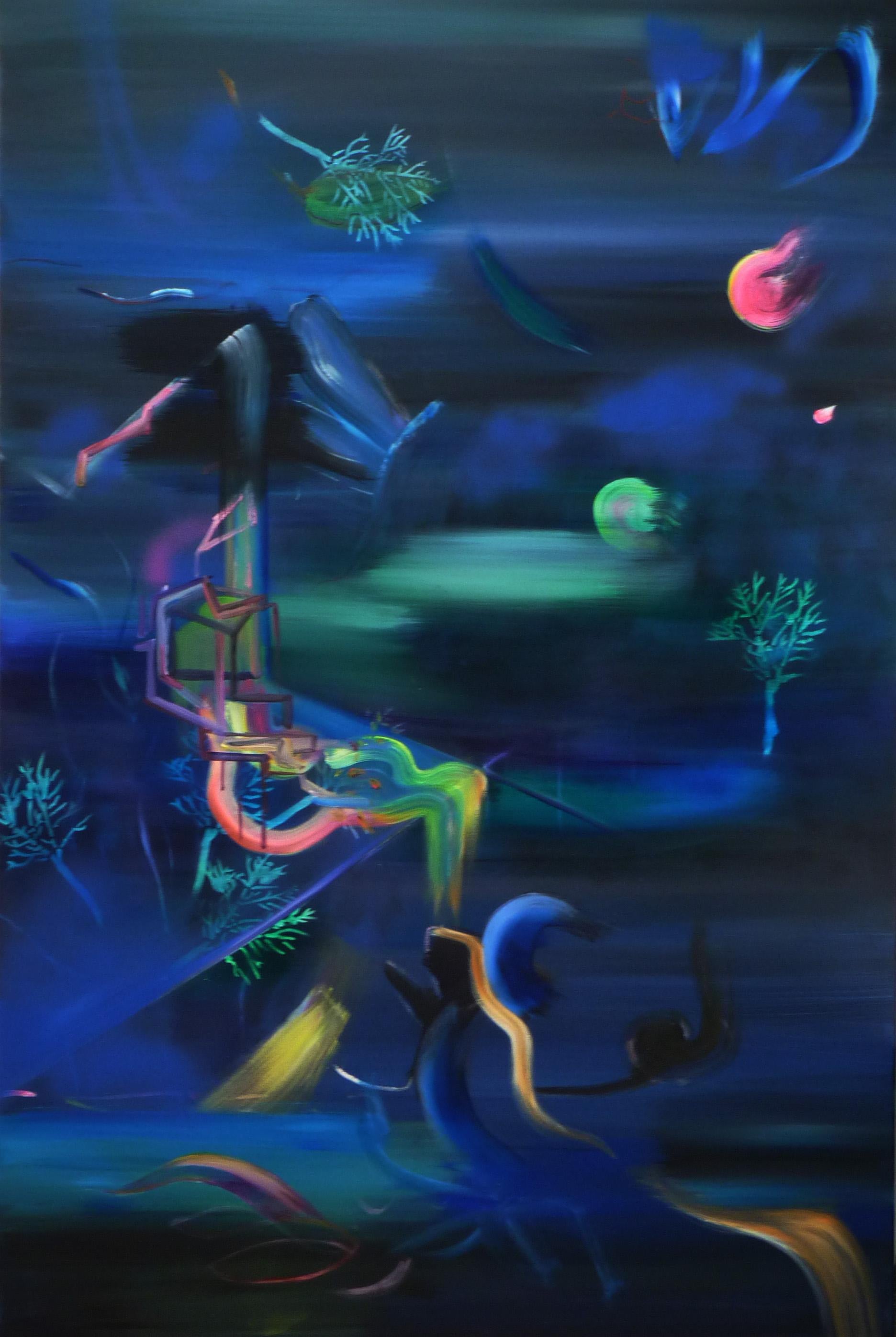 Nancy Rutter - Overlook Hill (Large Colorful Abstract Landscape in ...