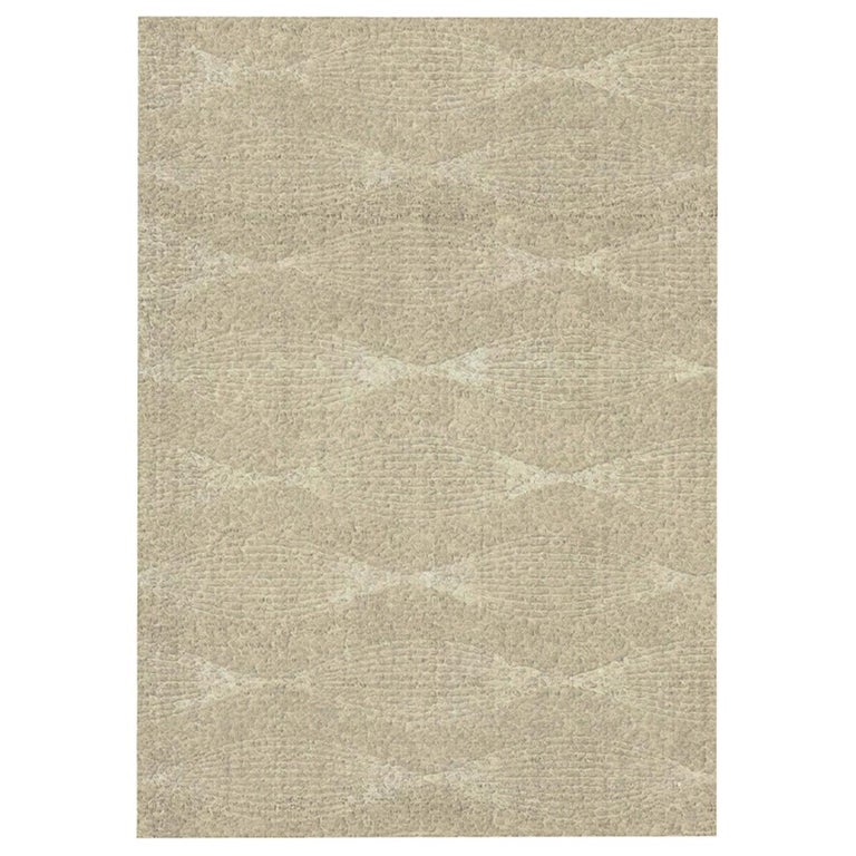 Modern Jute Botanic Silk Rug by Caffe Latte For Sale at 1stDibs