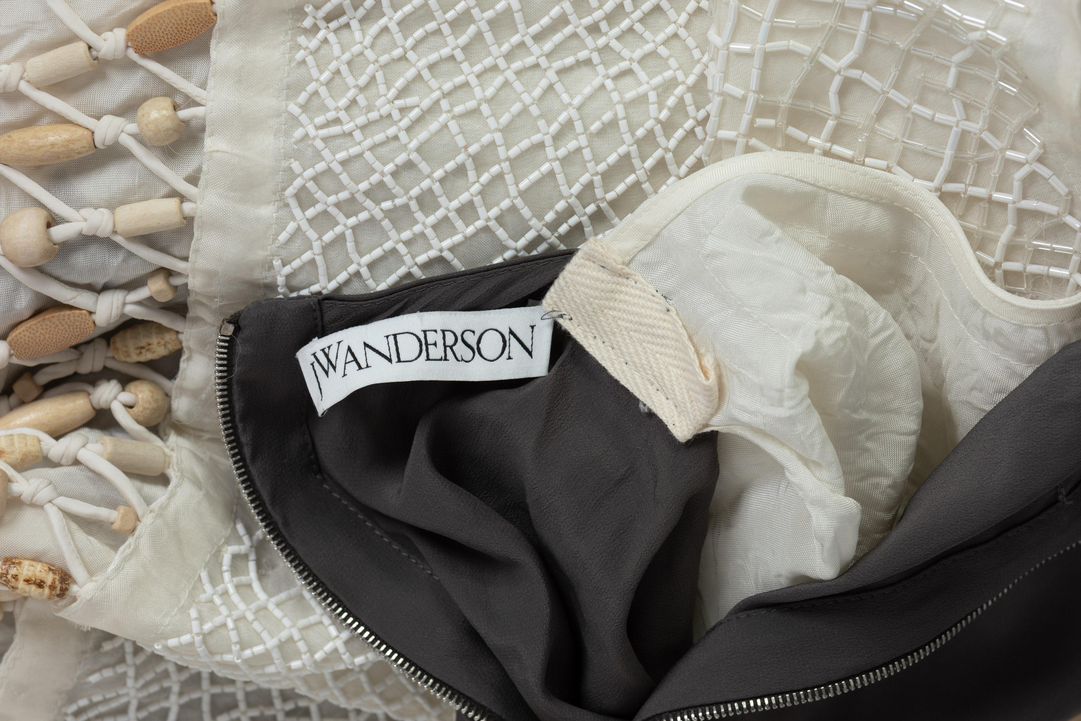 JW Anderson Silk Macrame Wood Beaded Fringe Dress Runway Spring 2019 ...