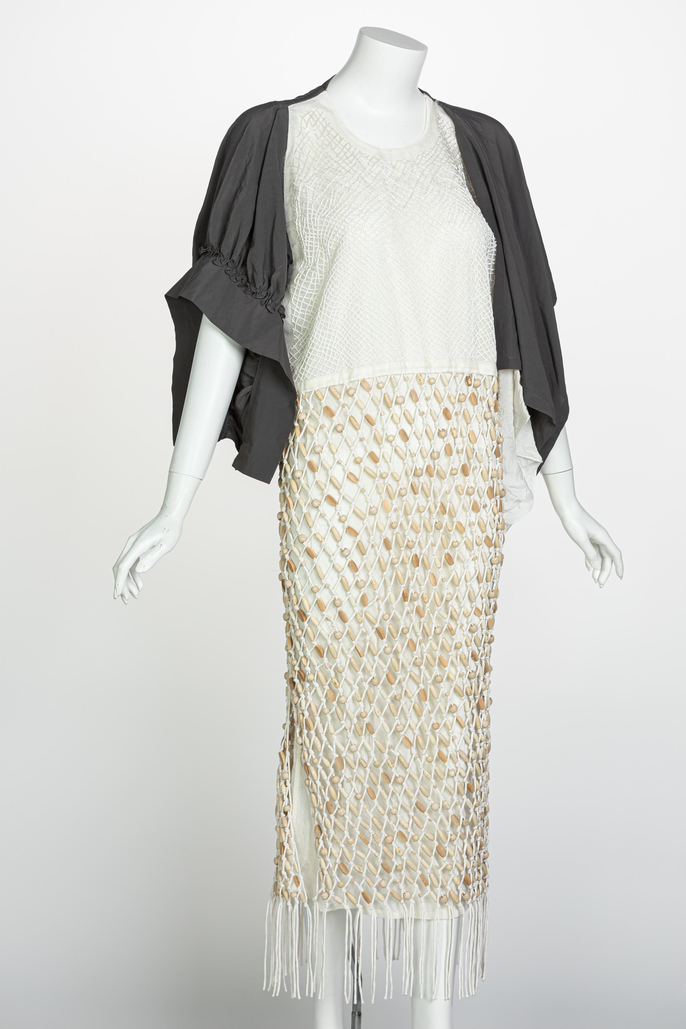 JW Anderson Silk Macrame Wood Beaded Fringe Dress Runway Spring 2019 ...