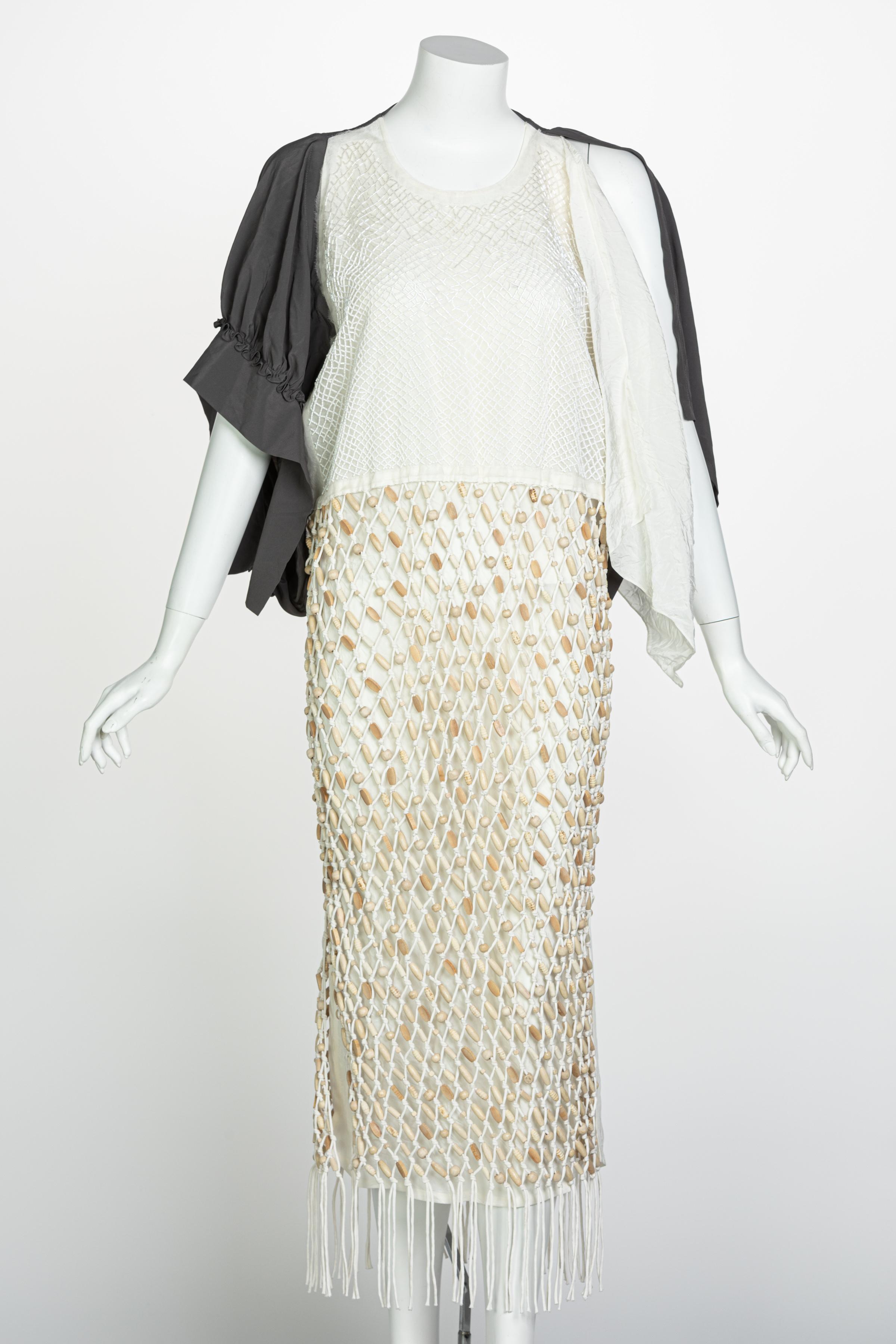 JW Anderson Silk Macrame Wood Beaded Fringe Dress Runway Spring 2019 ...