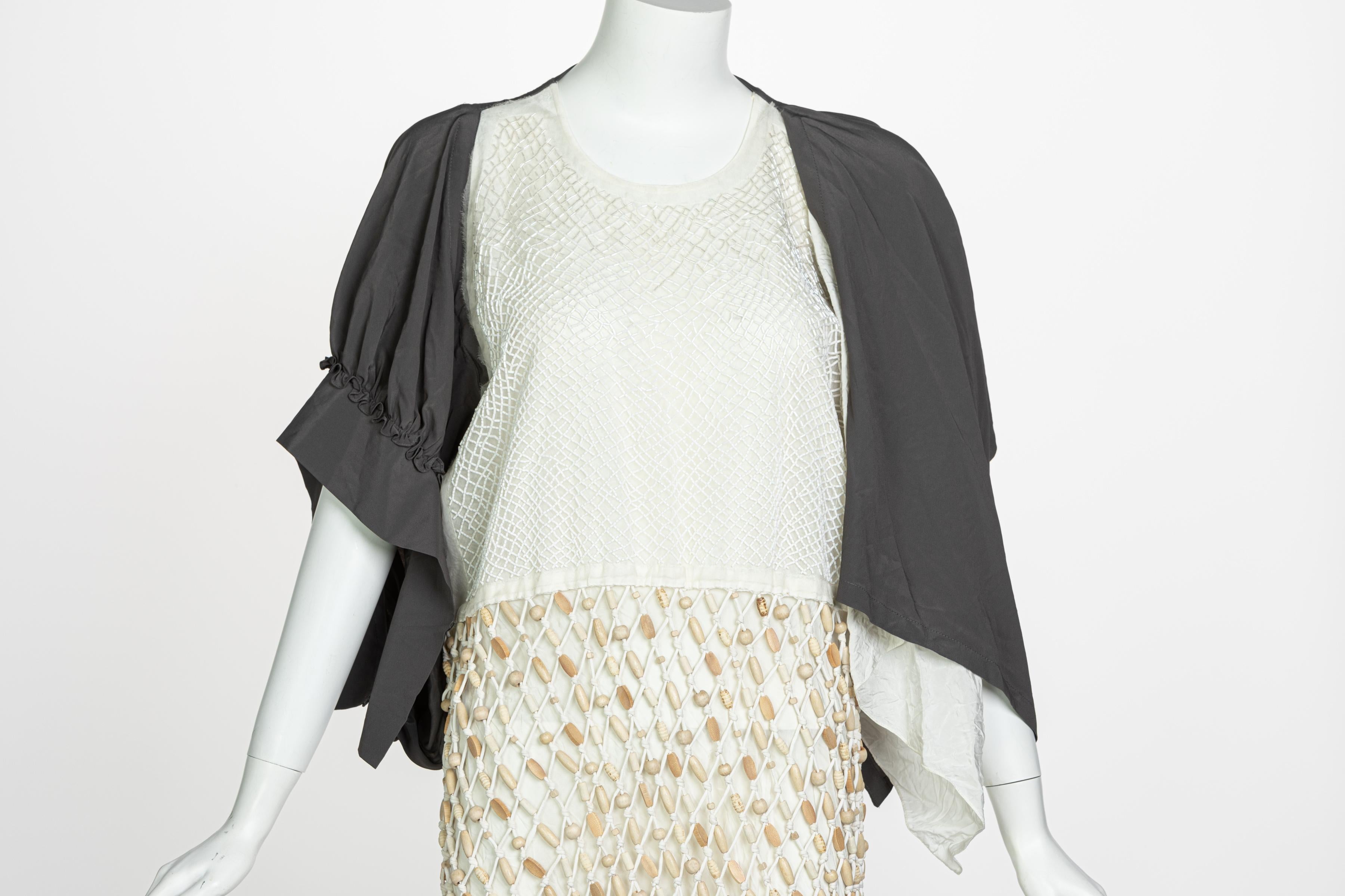 JW Anderson Silk Macrame Wood Beaded Fringe Dress Runway Spring 2019 ...