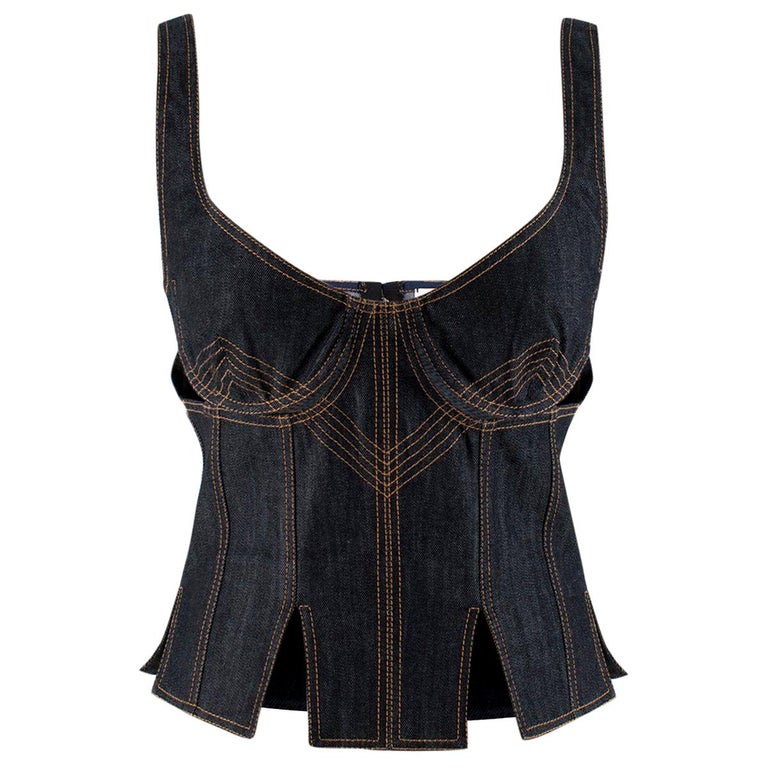 JW Anderson Stretch Denim Cut Out Bodice Top US 4 at 1stDibs | denim bodice