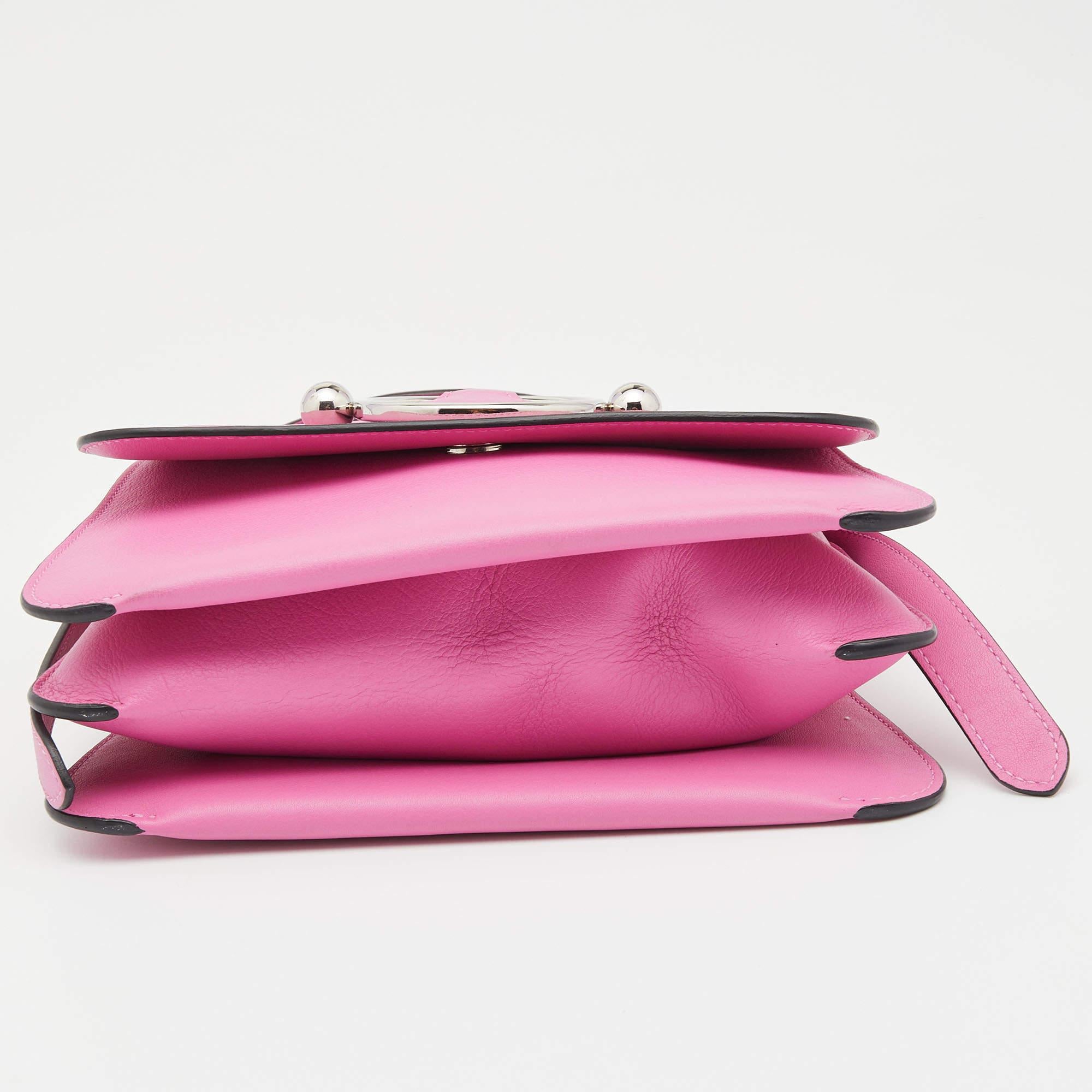 J.W.Anderson Pink Leather Disc Crossbody Bag For Sale at 1stDibs