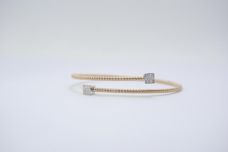 K DI Kuore 18 Karat Gold 6.6 Gr and 0.18 Carat Diamonds Bangle Bracelet ...