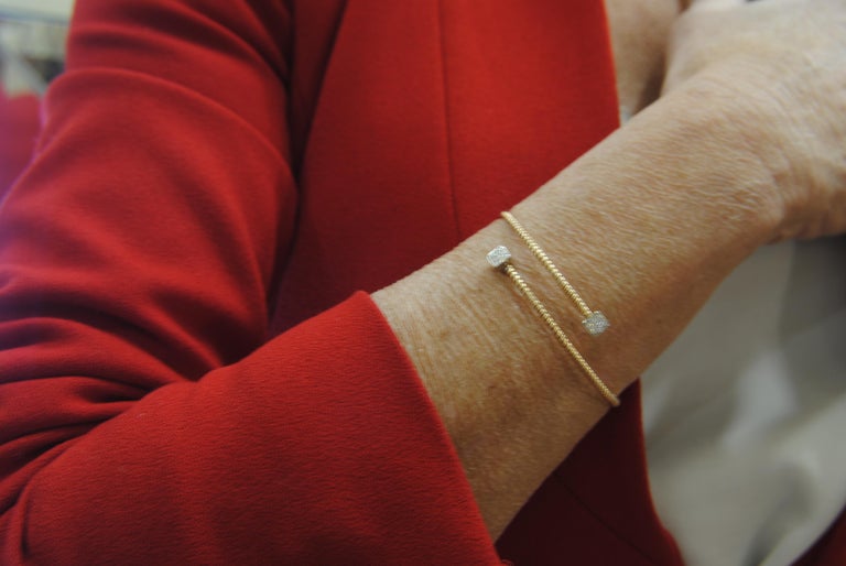 K DI Kuore 18 Karat Gold 6.6 Gr and 0.18 Carat Diamonds Bangle Bracelet ...