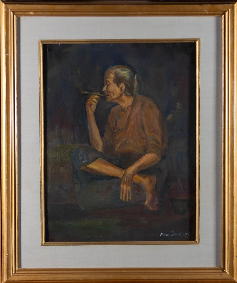 K. Soe - K. Soe - Signed and Framed 1999 Oil, The Smoker For Sale at ...