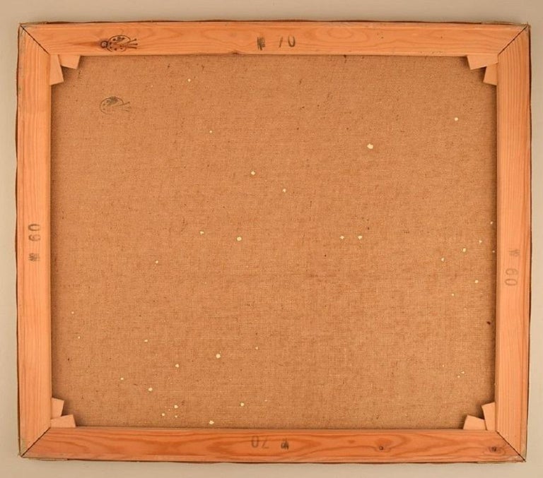 K. Westerberg, Danish Artist, Oil on Canvas, Modernist Landscape with ...