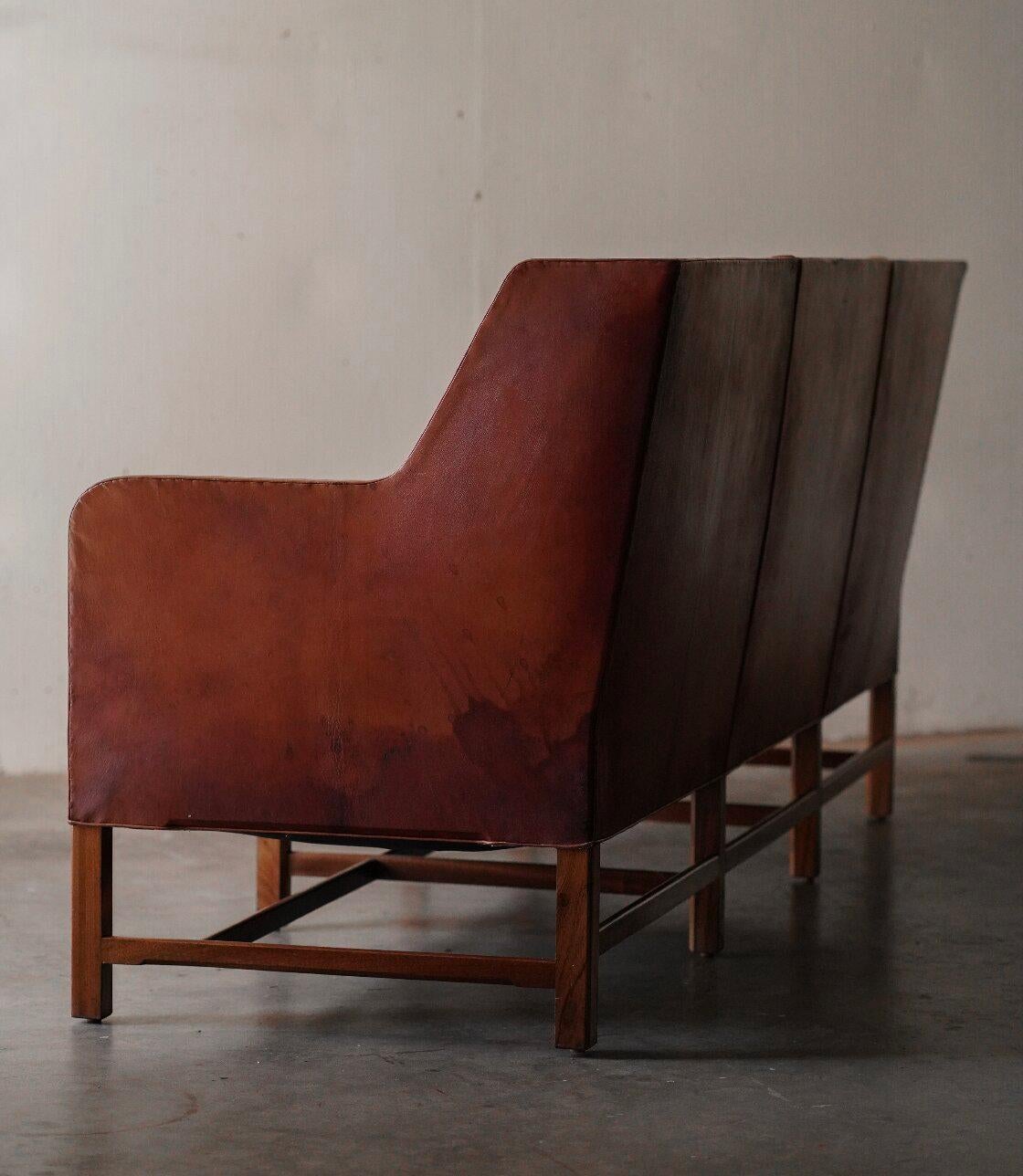 Kaare Klint 3-Seater Leather Sofa at 1stDibs