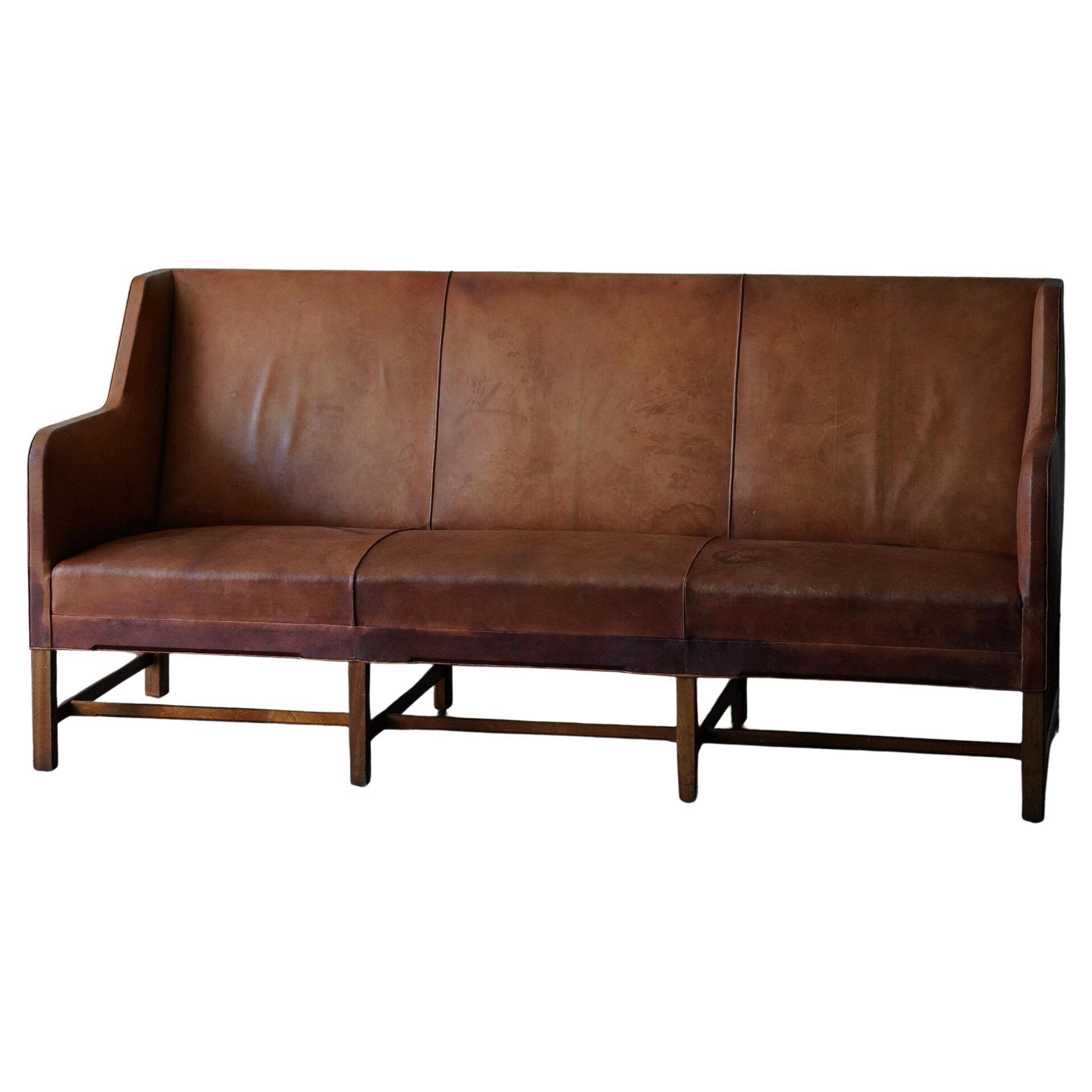 Kaare Klint 3-Seater Leather Sofa at 1stDibs