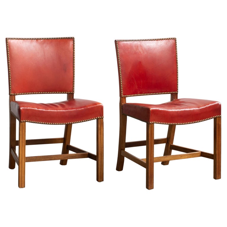 Kaare Klint Pair of Red Chairs for Rud Rasmussen For Sale at 1stDibs ...