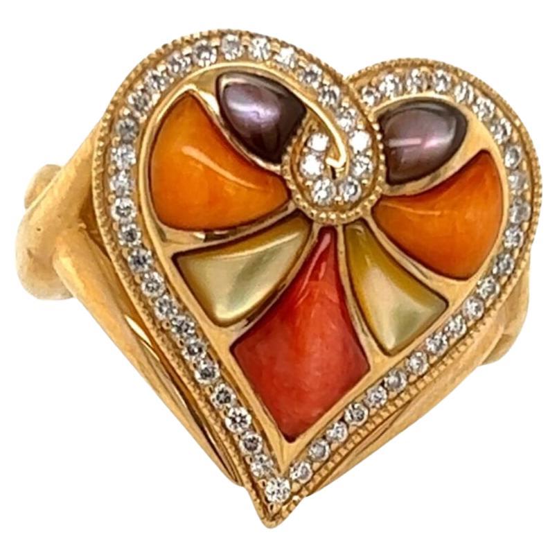 Kabana 14K Yellow Gold 1.60 Ct Tourmaline and Inlaid Opal Ring For Sale ...