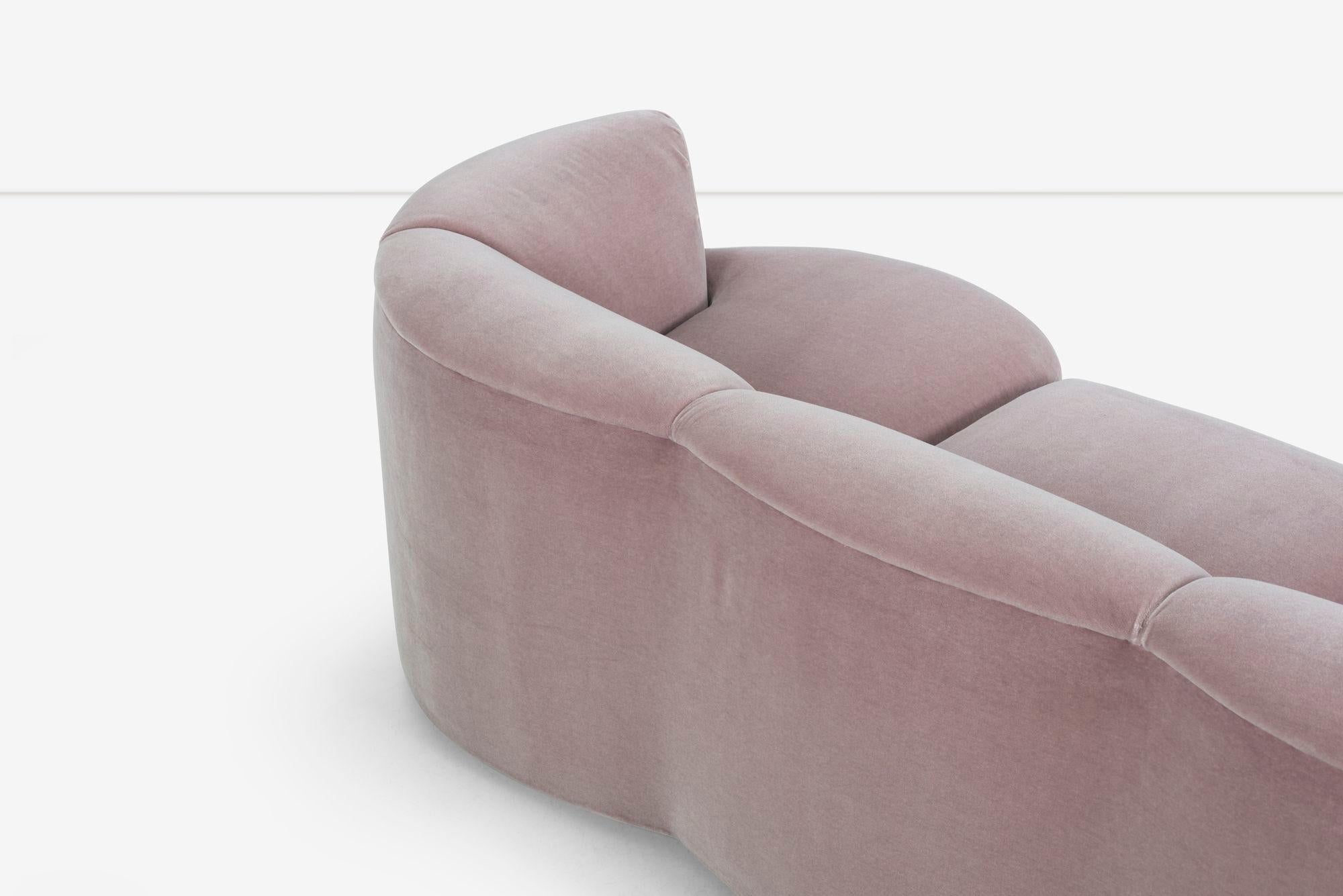 Kagan Style Curved Three Seat Sofa for Weiman For Sale at 1stDibs