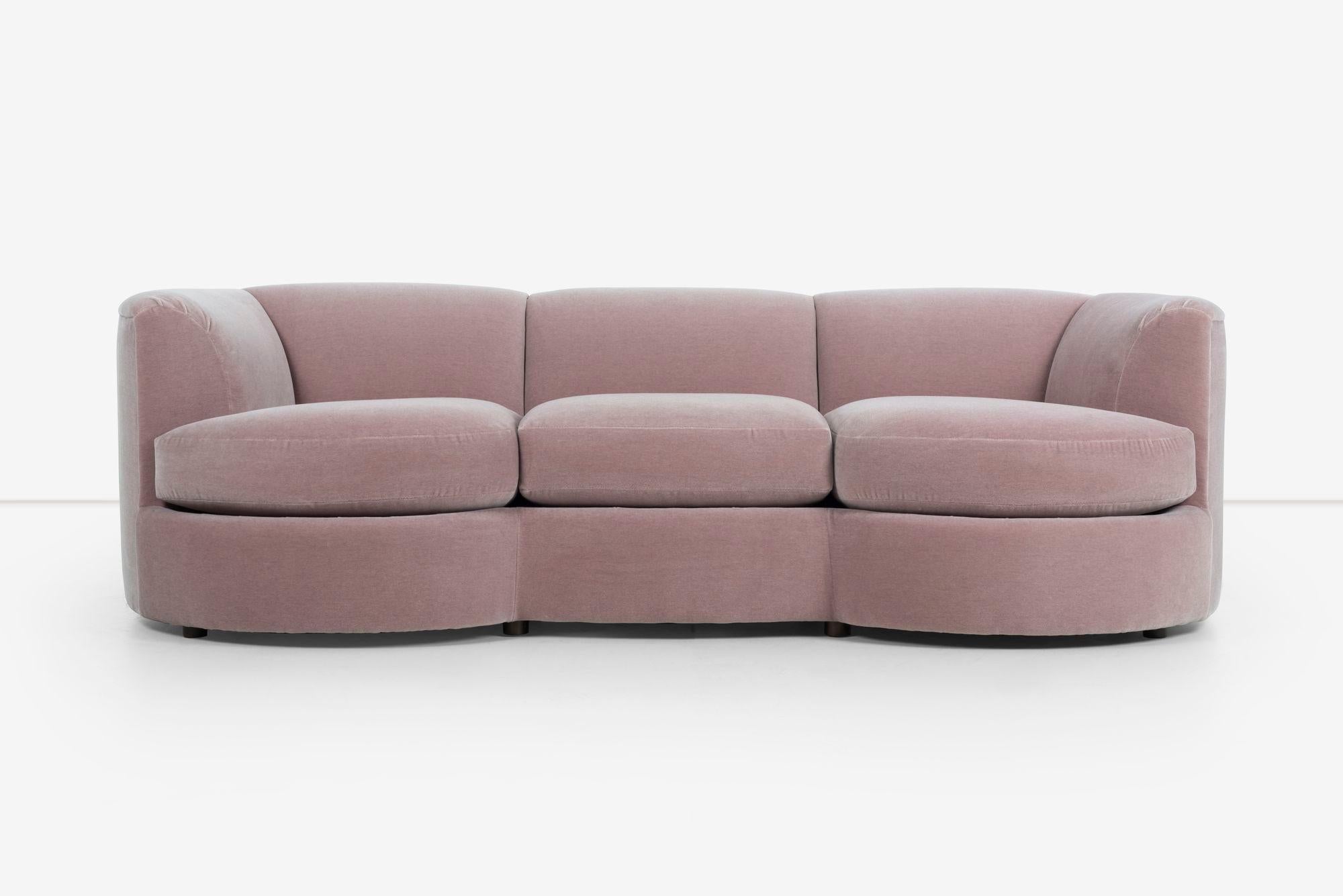 Kagan Style Curved Three Seat Sofa for Weiman For Sale at 1stDibs