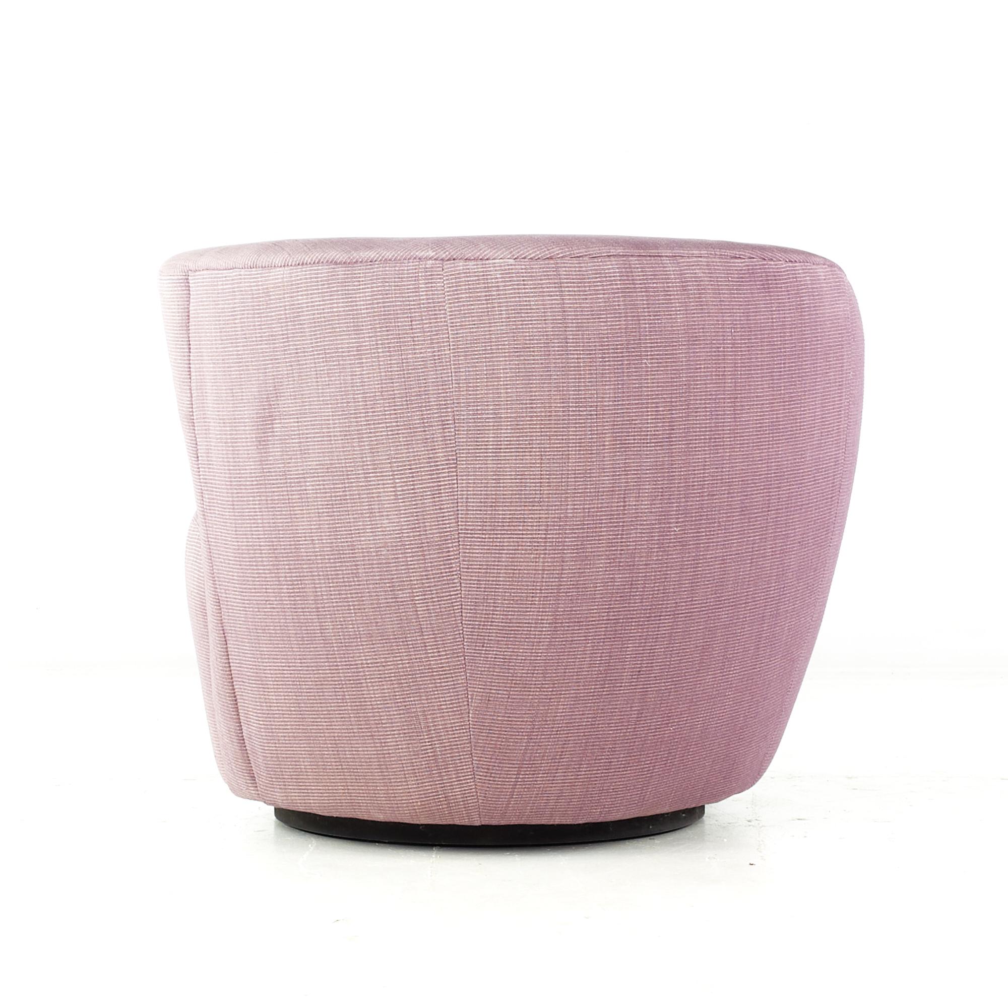 Kagan Style Midcentury Nautilus Purple Swivel Lounge Chairs, Pair For ...