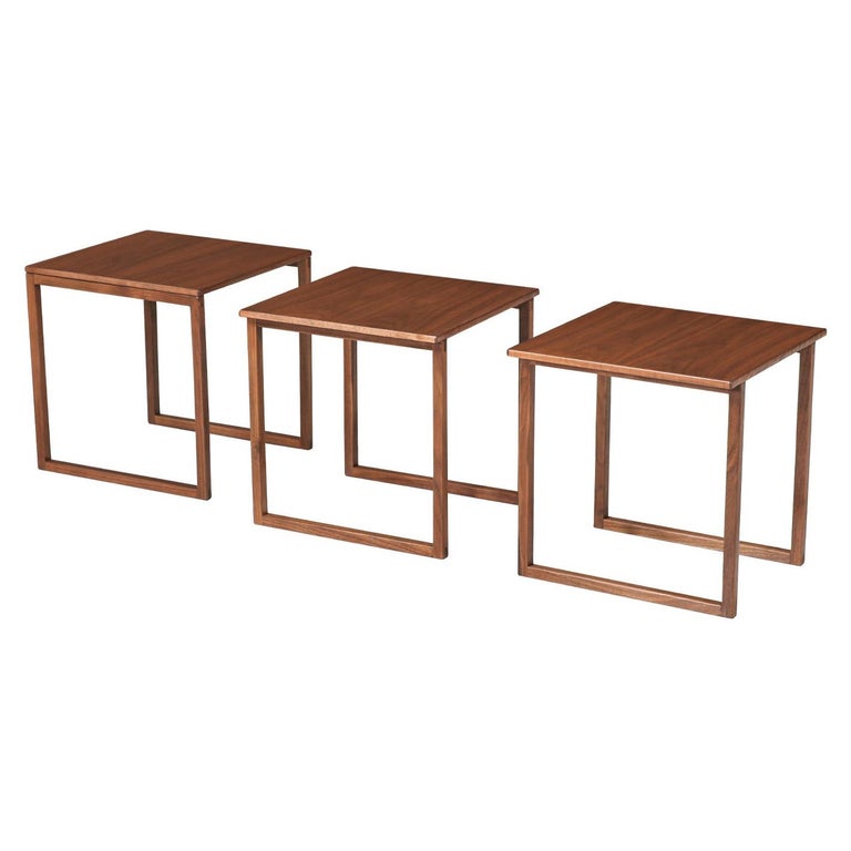 Kai Kristiansen Model-33 Walnut Interlocking Cube Nesting Tables at 1stDibs