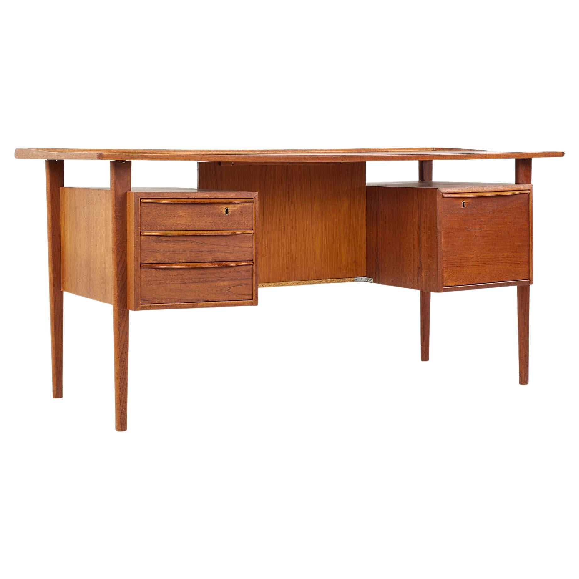 Mid-Century Modern Danish Teak Executive Desk at 1stDibs