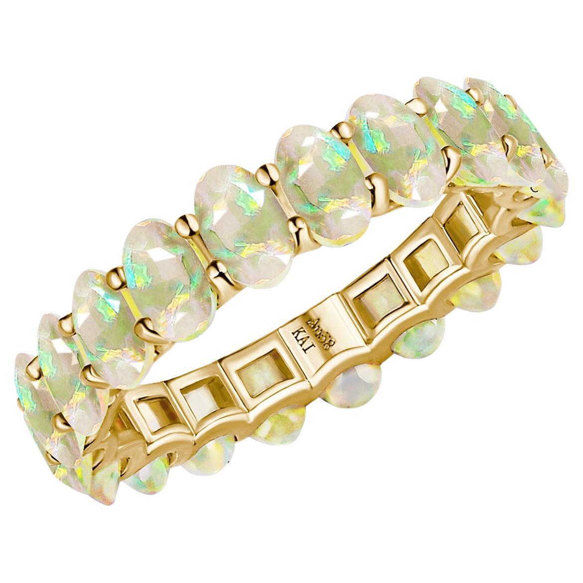 Kai Nora Green Emerald-Cut Peridot Eternity Ring For Sale at 1stDibs