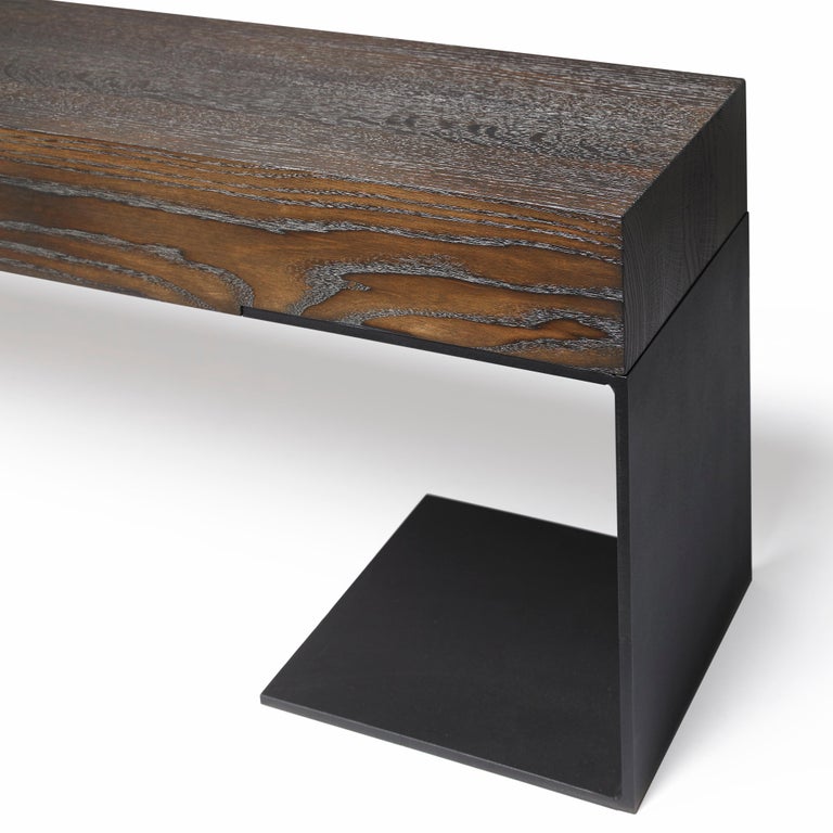 Kai Torched Oak Hallway Bench by Autonomous Furniture For Sale at 1stDibs