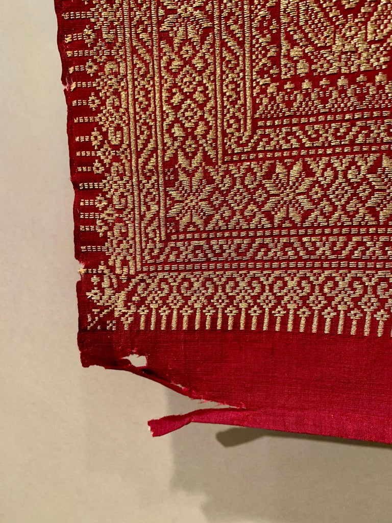 Kain Limar Songket, Silk Ikat, Metallic Thread, circa 1900, Palembang, Sumatra For Sale at 1stDibs