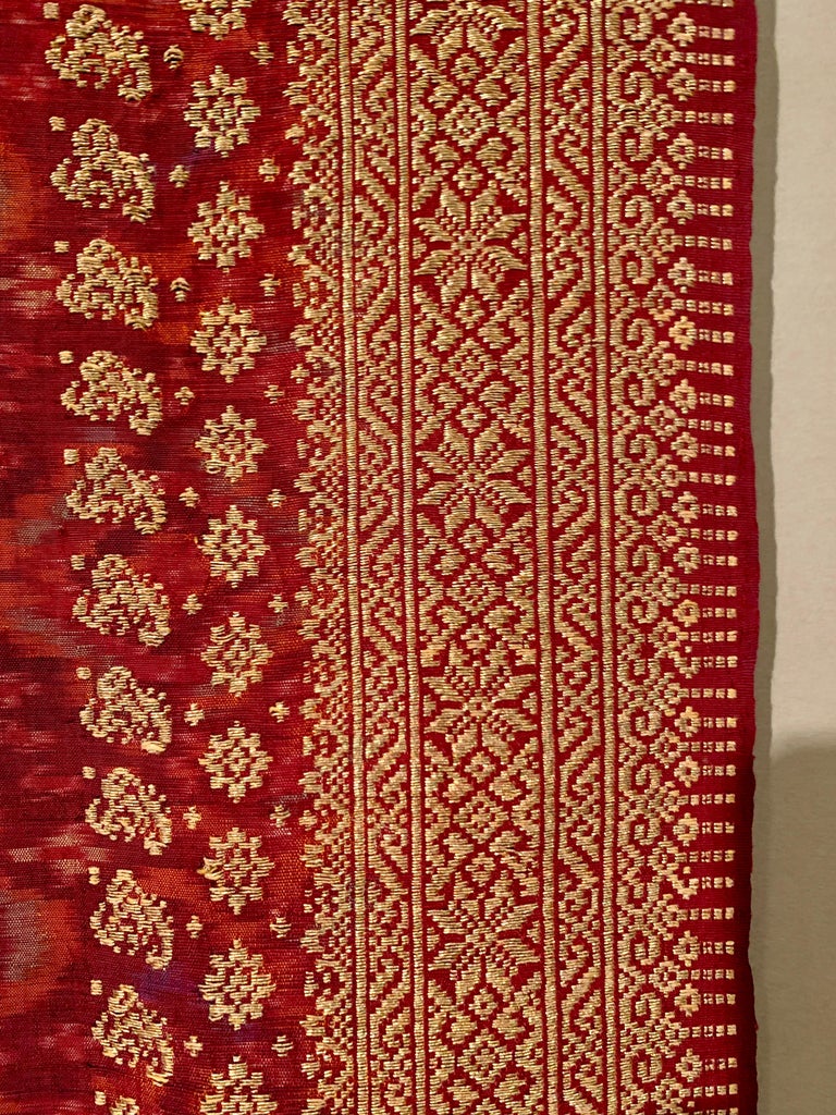 Kain Limar Songket, Silk Ikat, Metallic Thread, circa 1900, Palembang, Sumatra For Sale at 1stDibs