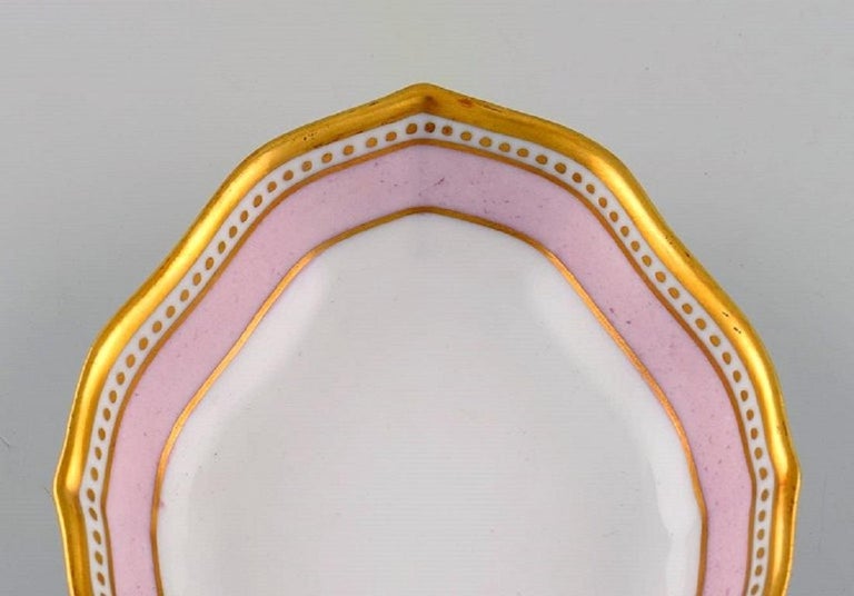 Kaiser, Germany, 11 Porcelain Dishes with Hand-Painted Pink and Gold ...