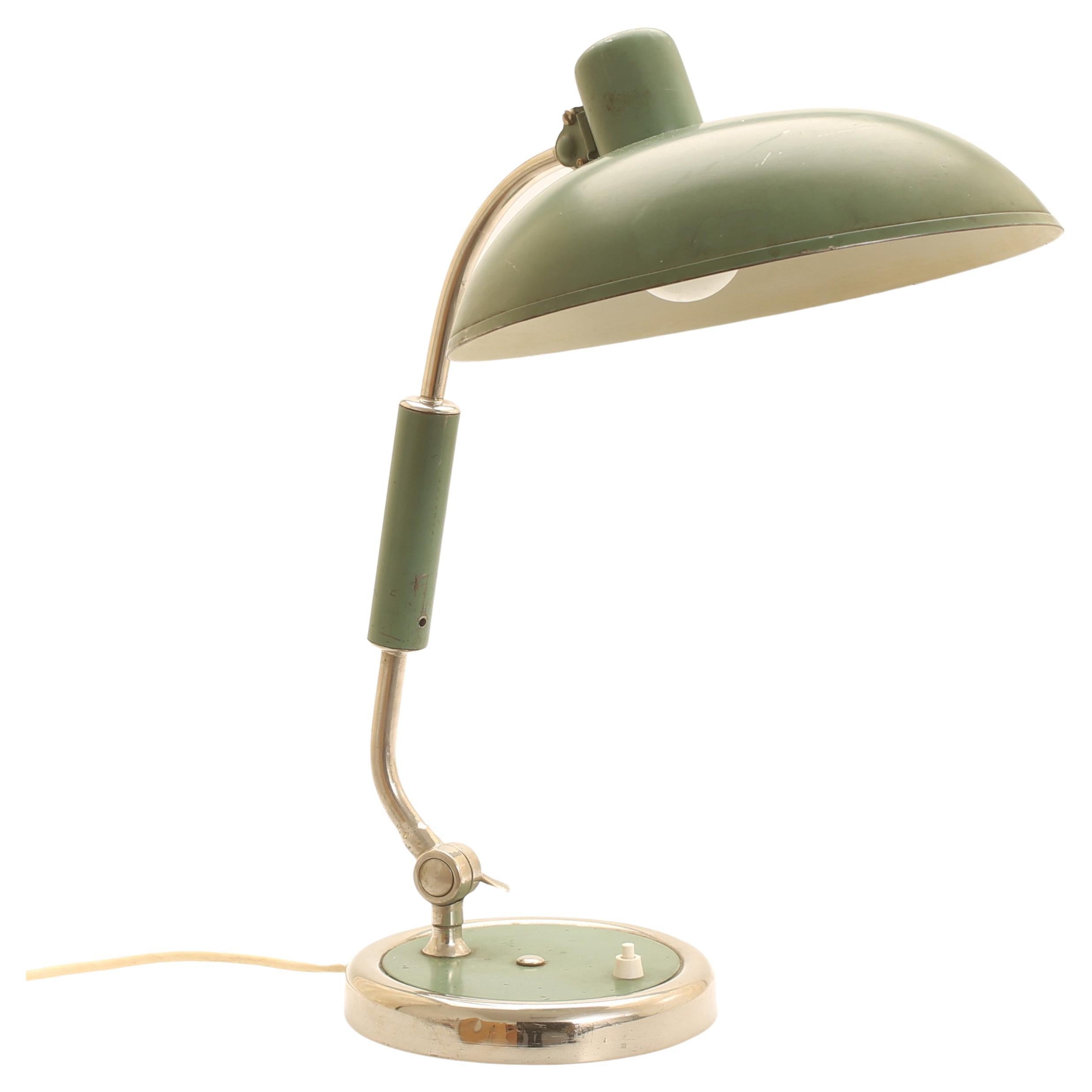 Kaiser Idell by Christian Dell Model 6632 President Green Desk Lamp For Sale at 1stDibs