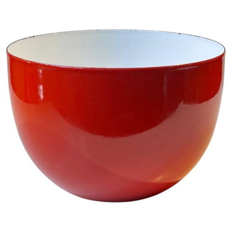 Kaj Franck Red and White Enamel Bowl for Arabia, 1960s For Sale at 1stDibs