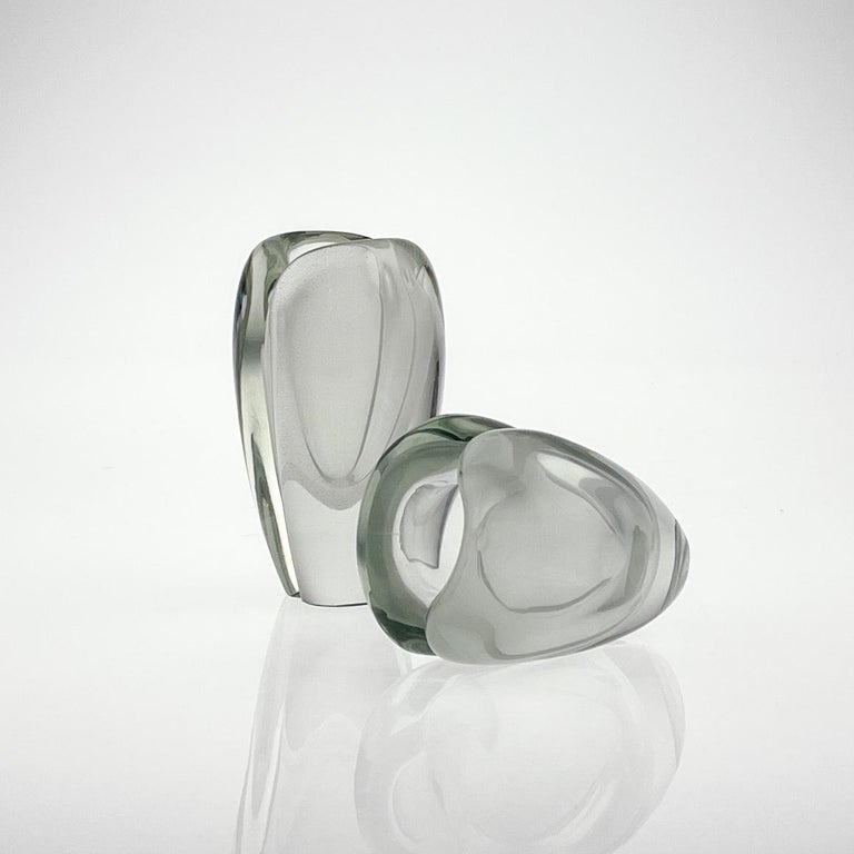 Kaj Franck, Two Sizes "Usva" Art-Object, Model KF106, Nuutajärvi-Notsjö ...