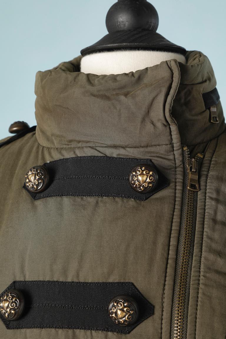 Kaki military style jacket with zip on the side Moschino Cheap and Chic ...