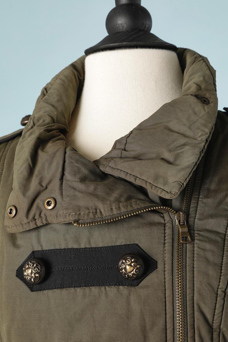 Kaki military style jacket with zip on the side Moschino Cheap and Chic ...