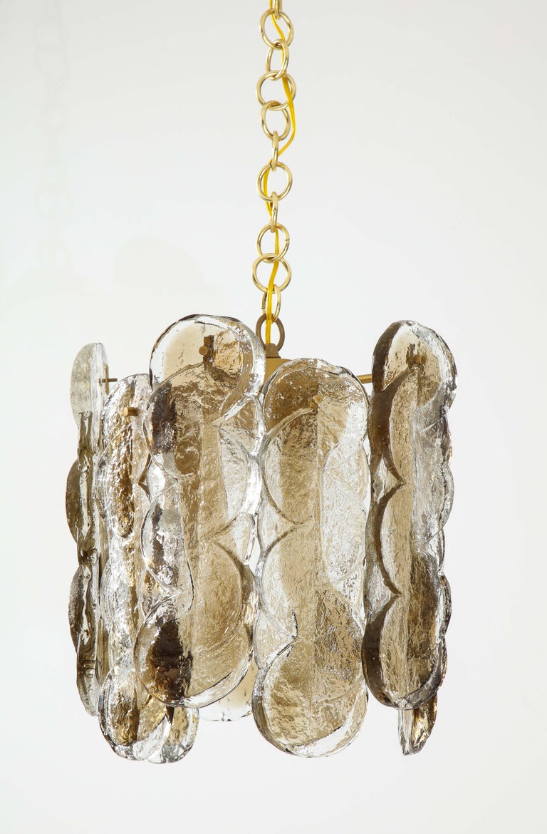 Kalmar Clear and Amber Glass Chandelier For Sale at 1stDibs