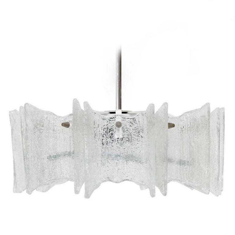 Kalmar Glass Chandelier Pendant Light Fixture, circa 1960 at 1stDibs