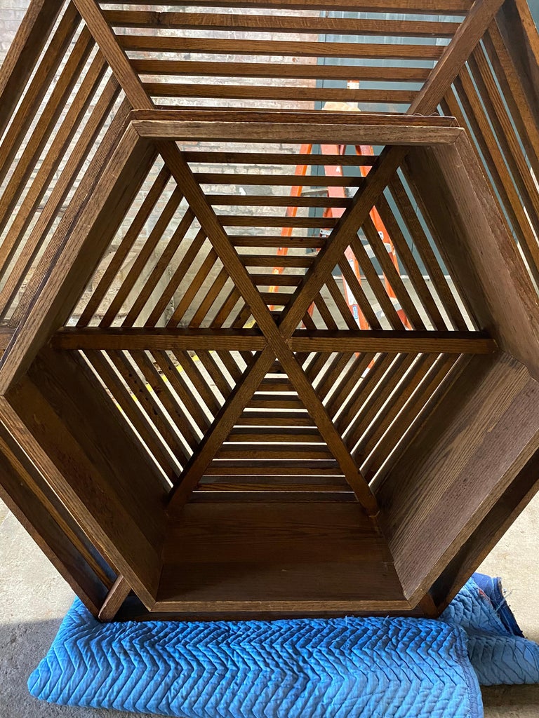 Kamal Amin Hexagonal Prairie School Style Oak Coffee Table For Sale at ...