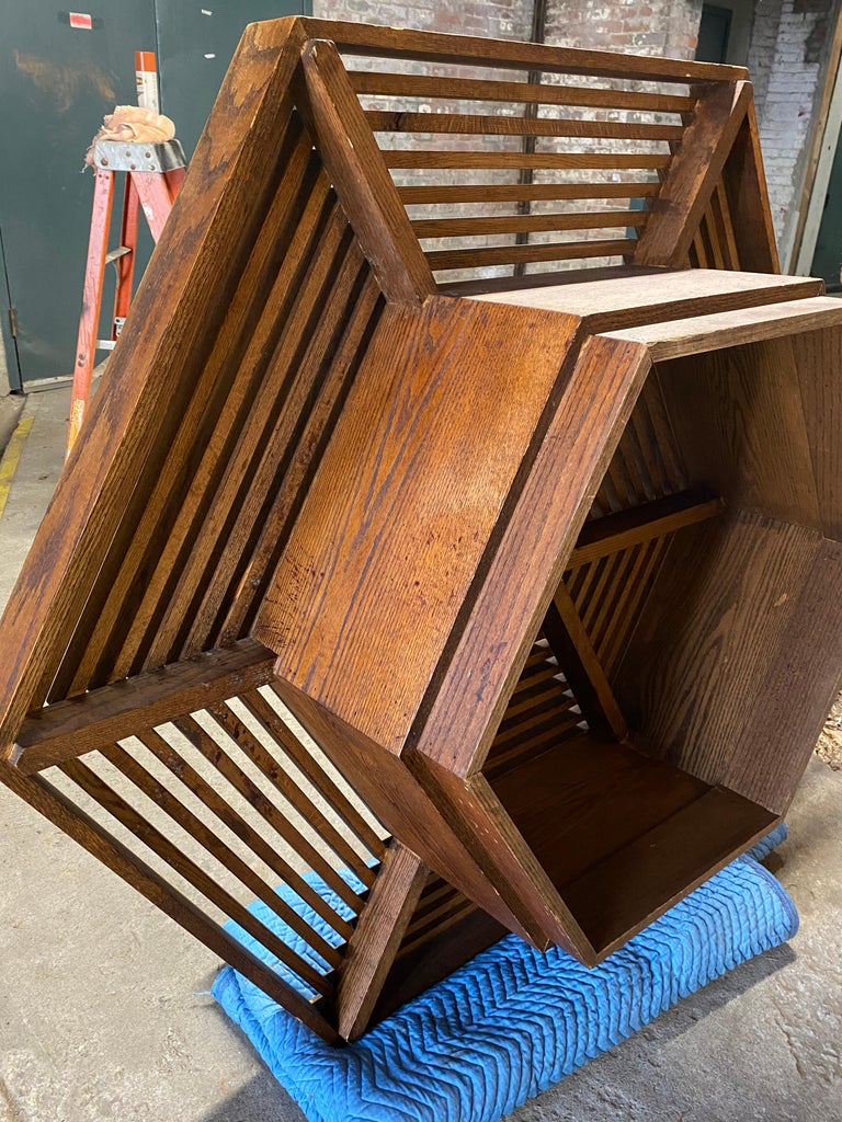 Kamal Amin Hexagonal Prairie School Style Oak Coffee Table For Sale at ...