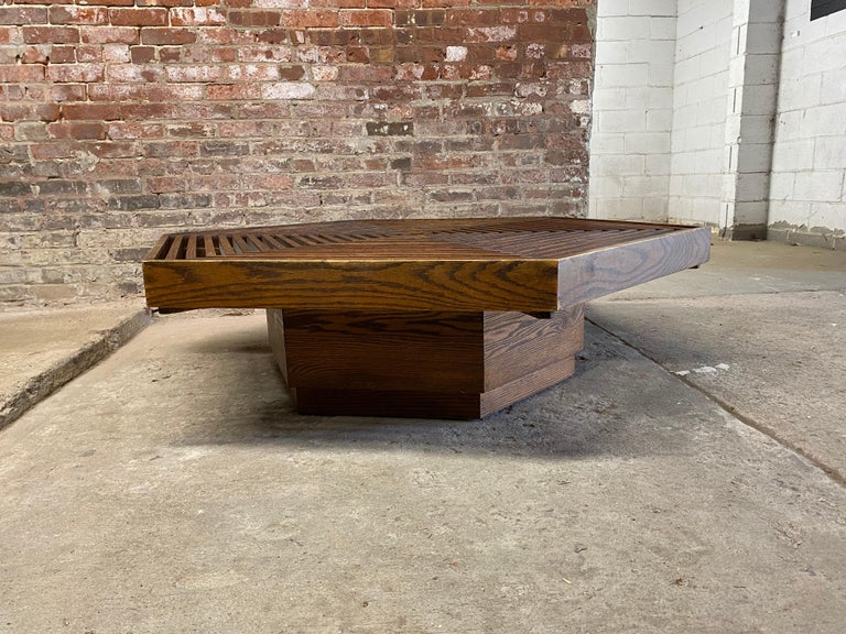 Kamal Amin Hexagonal Prairie School Style Oak Coffee Table For Sale at ...