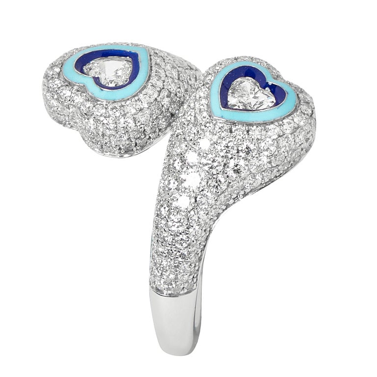 Customizable Kamyen, Gemini Heart Enamel Ring, Cocktail Ring For Sale ...