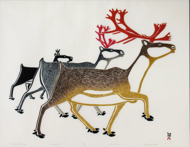 Kananginak Pootoogook - Caribou Family For Sale at 1stDibs | kananginak ...